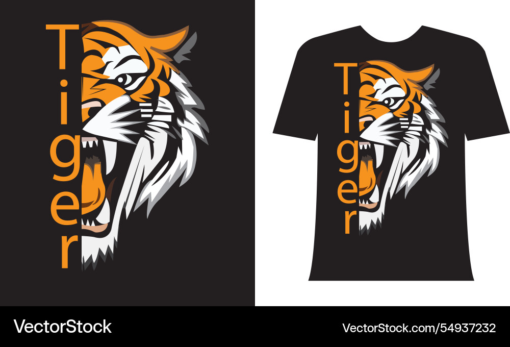 Tiger t shirt design 6 Royalty Free Vector Image