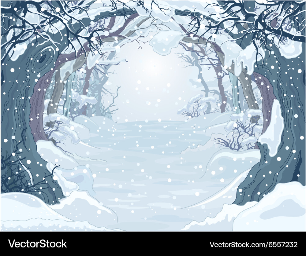 Winter forest Royalty Free Vector Image - VectorStock