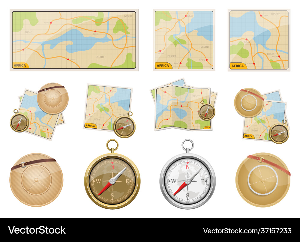 Africa safari map design isolated on white Vector Image