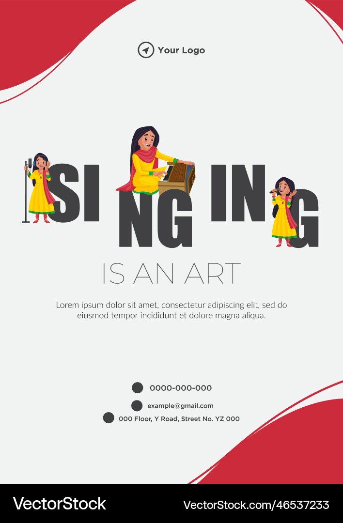 Flyer design of singing is an art template Vector Image