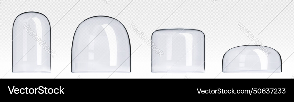 Glass transparent hemisphere dome cover Royalty Free Vector