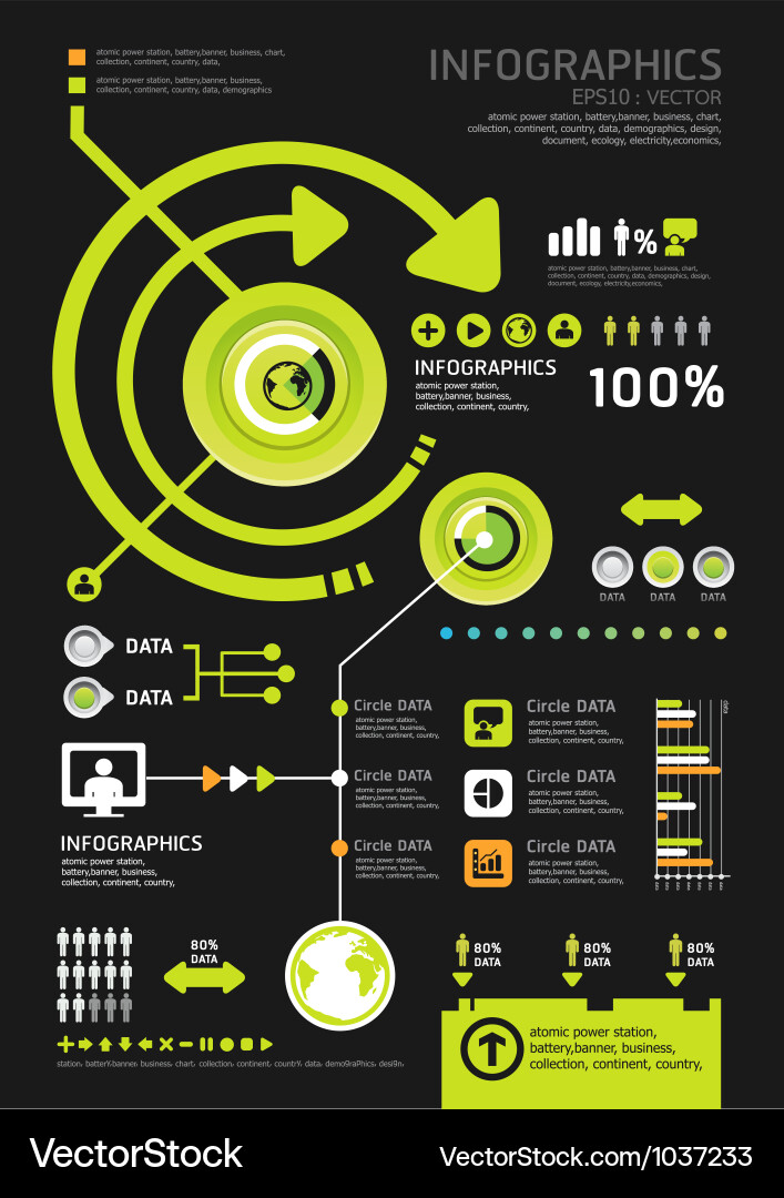 Infographics set and information technology Vector Image
