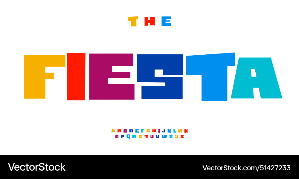 Joyful carnival alphabet featuring bold bright Vector Image