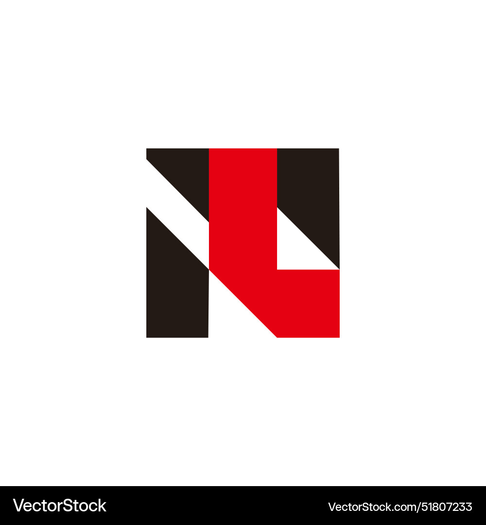 Letter nl simple square geometric slice logo Vector Image