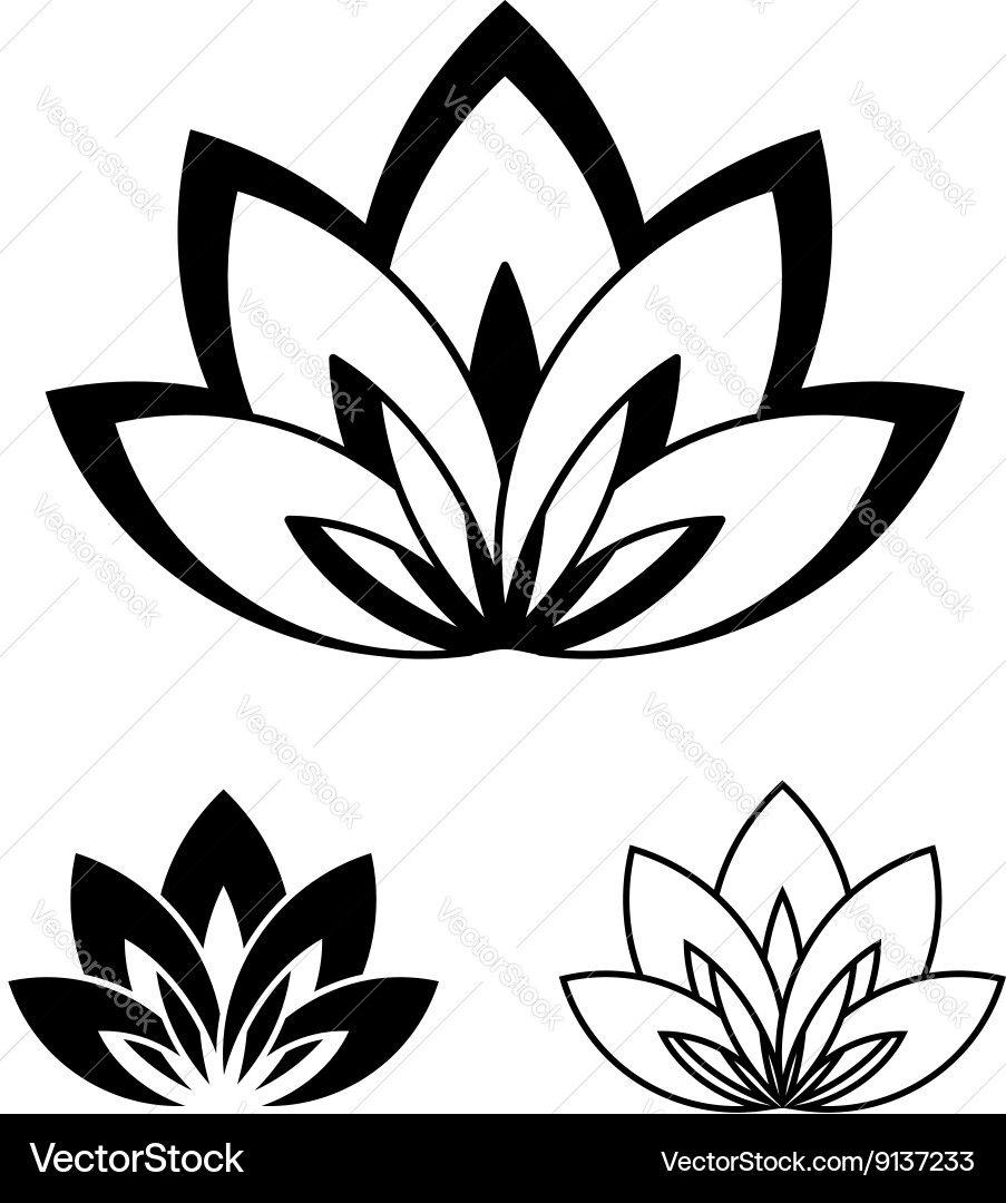 Lotus Flower Symbol Royalty Free Vector Image - VectorStock