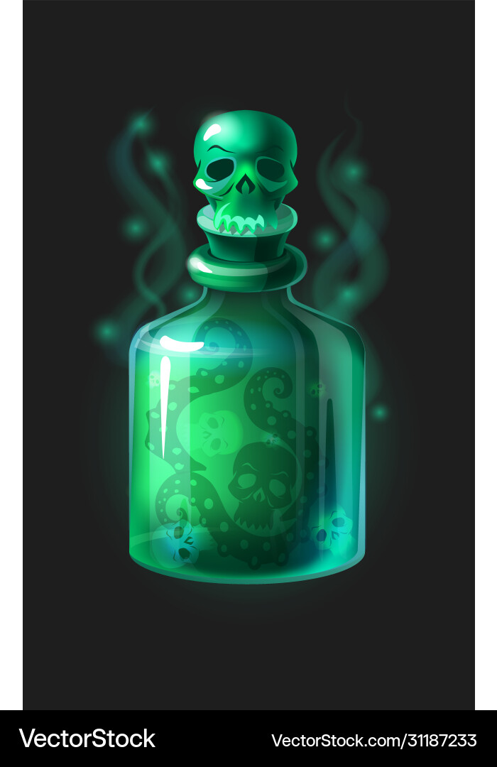 Magic poison potion cartoon game interface Vector Image