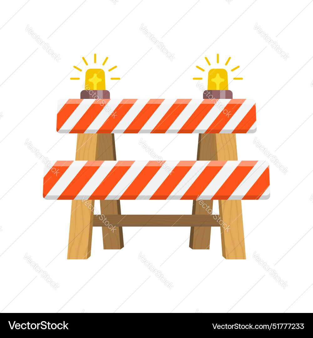 Stop traffic road barrier icon in flat style Vector Image