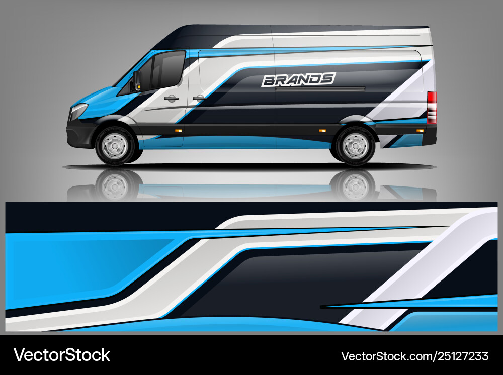 Van car wrap design for company Royalty Free Vector Image