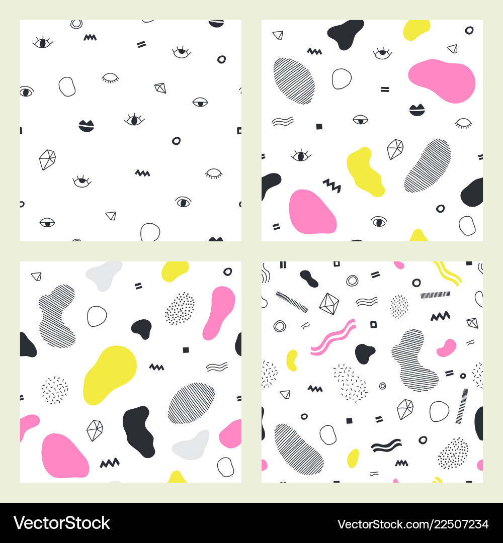 80s & 90s Memphis Patterns Royalty Free Vector Image