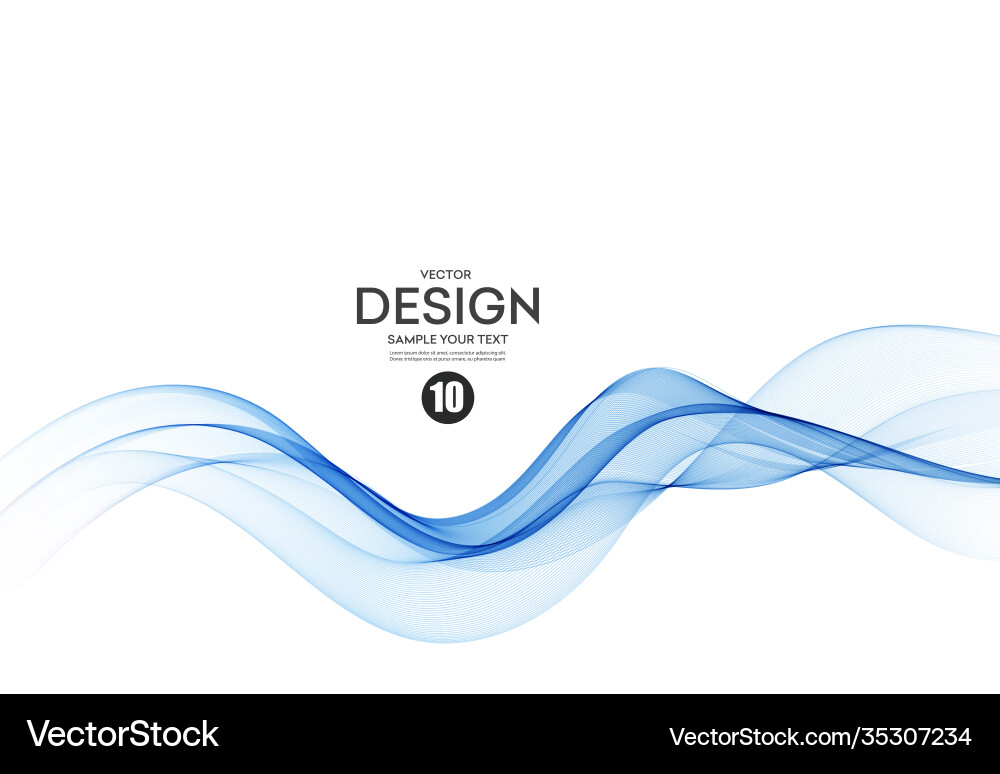Blue color abstract wave design element Royalty Free Vector