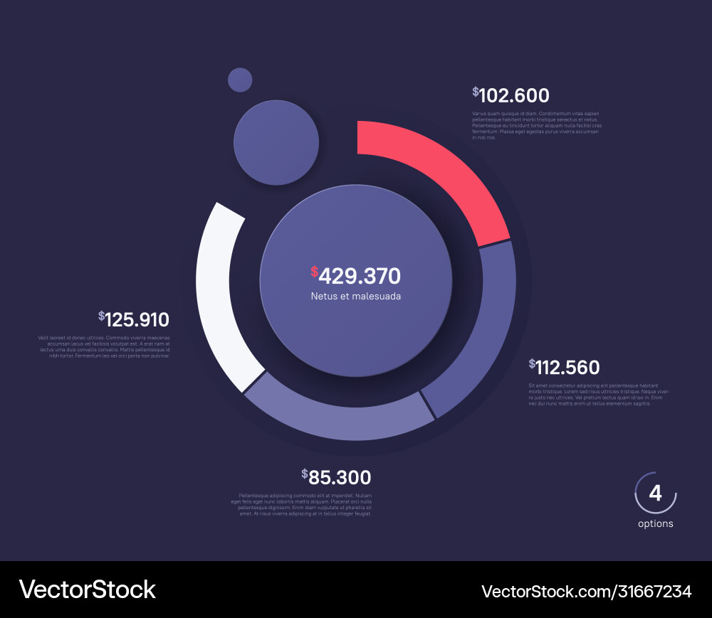 Circle chart design modern template Royalty Free Vector