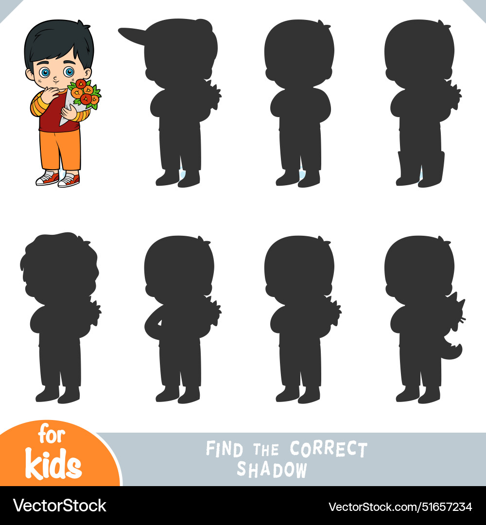 Find the correct shadow education game for kids Vector Image