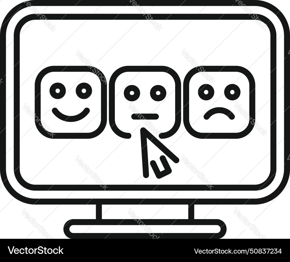 Good smiley faces online icon outline Royalty Free Vector