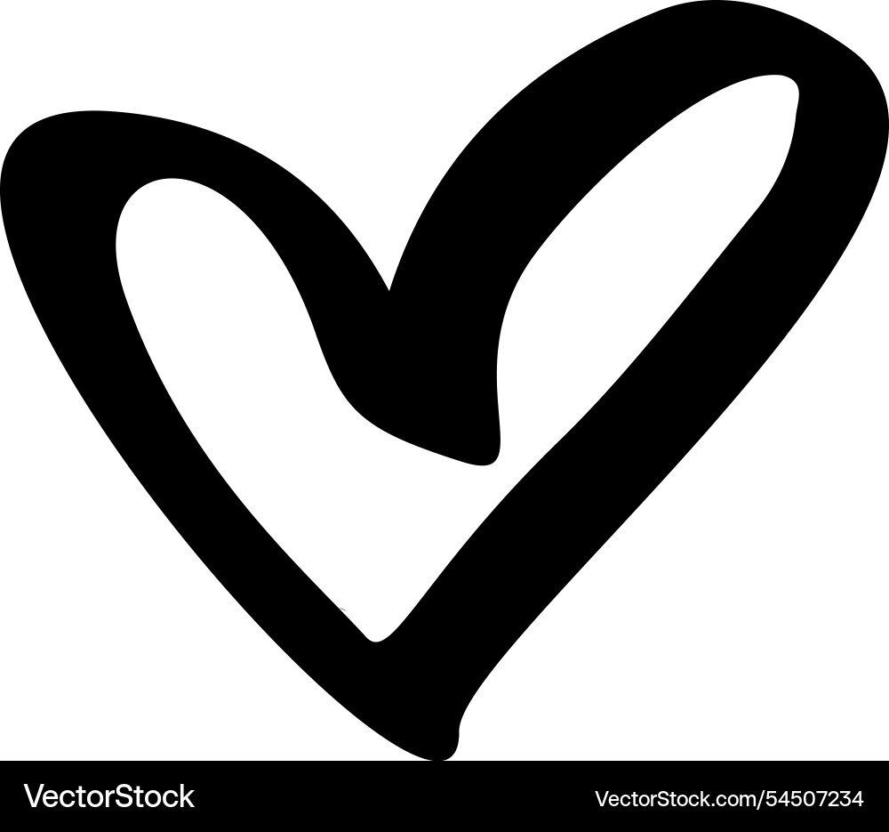 Heart shape scribble hand drawn Royalty Free Vector Image