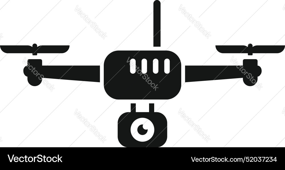 Modern drone capturing aerial footage with camera Vector Image