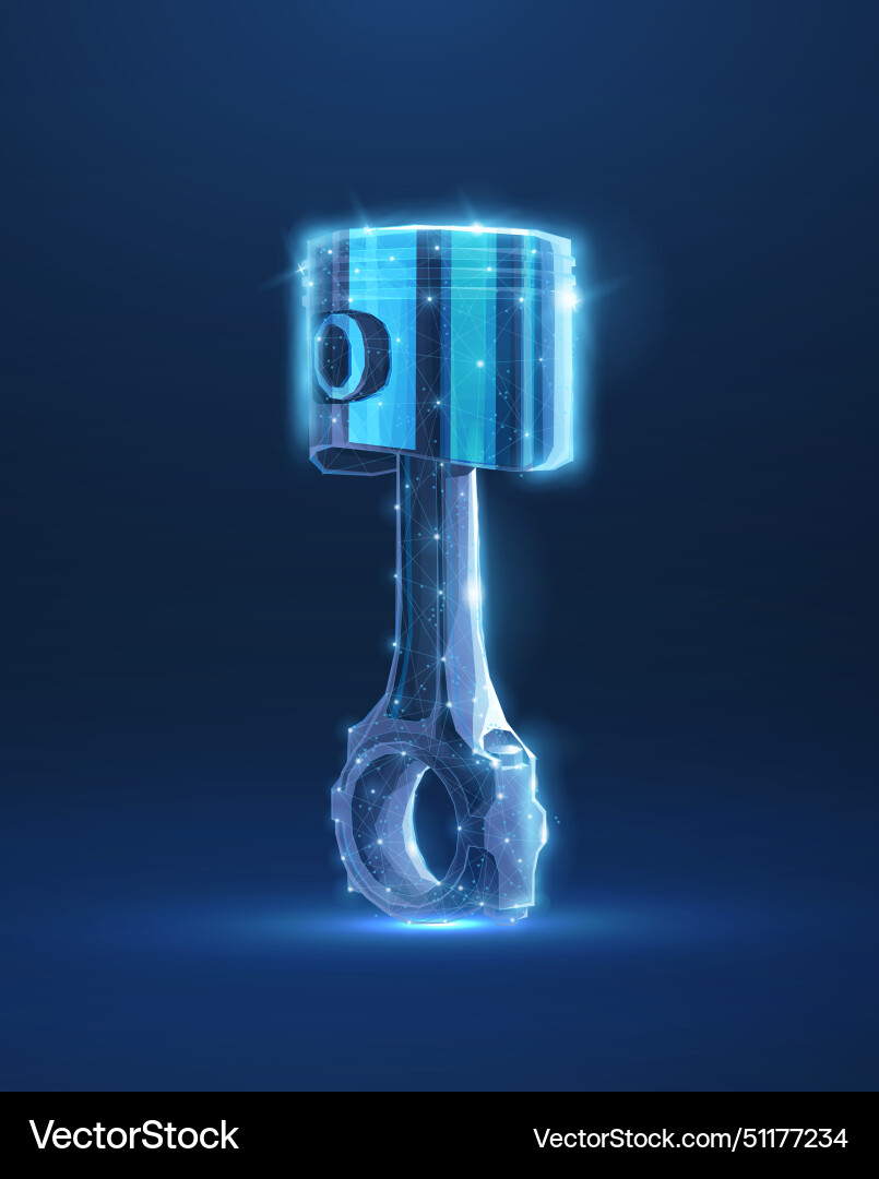 One piston with oil splash abstract 3d Royalty Free Vector