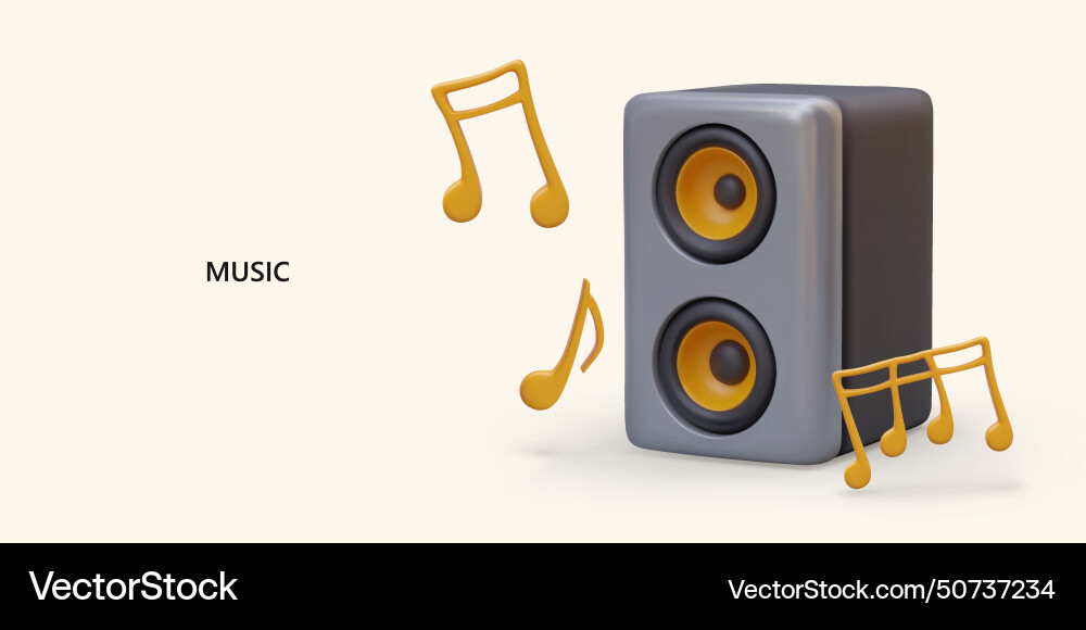 Poster for musical store music player and sound Vector Image