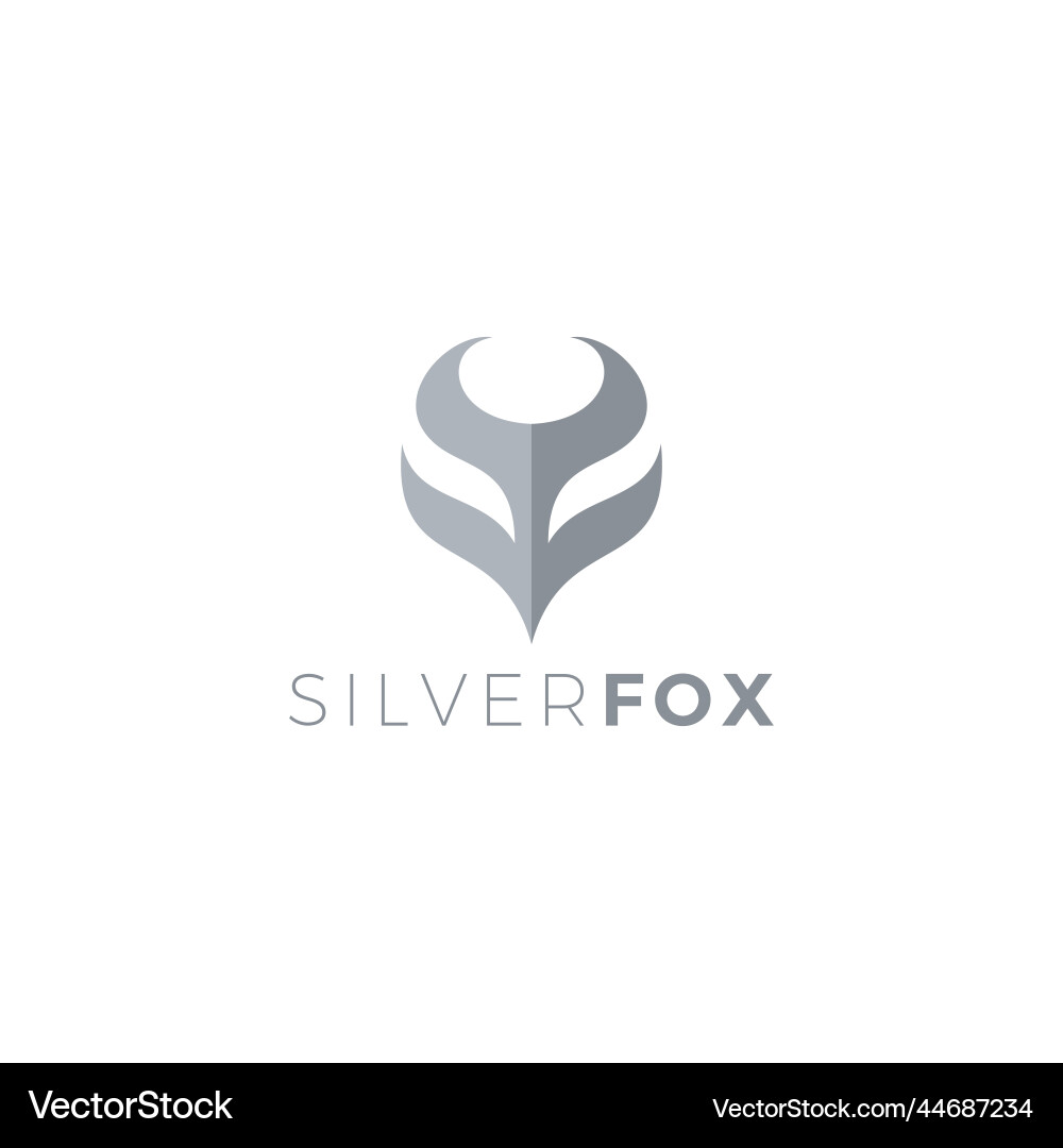 Silver fox logo design grey sf initial Royalty Free Vector