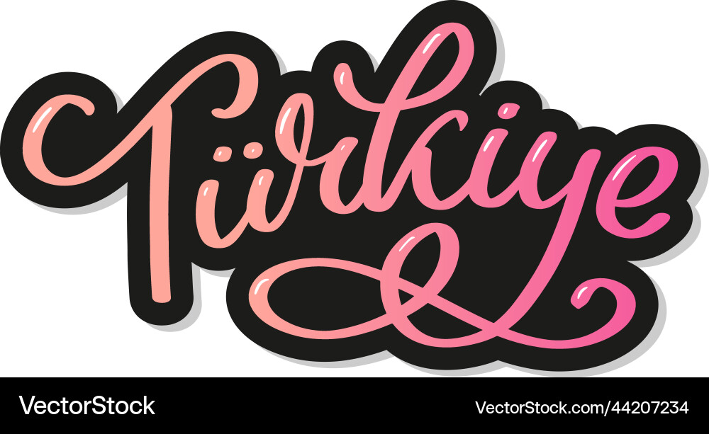 Text in the turkish turkey lettering handwritten Vector Image