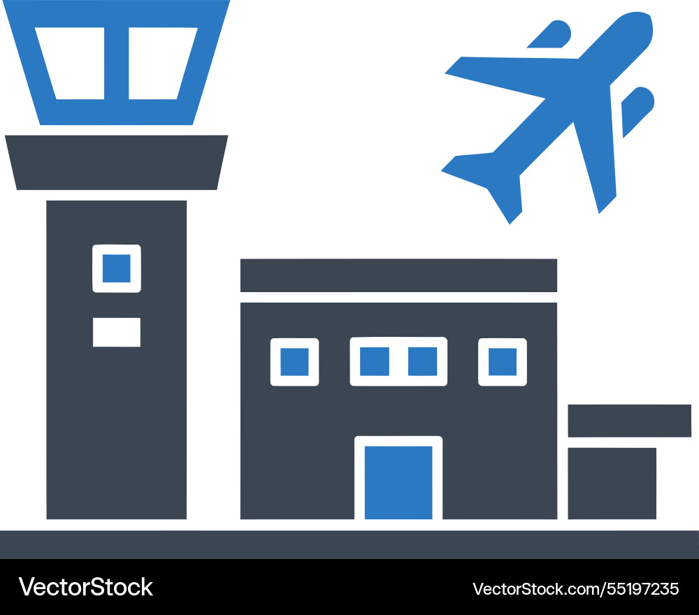 Airport terminal icon Royalty Free Vector Image