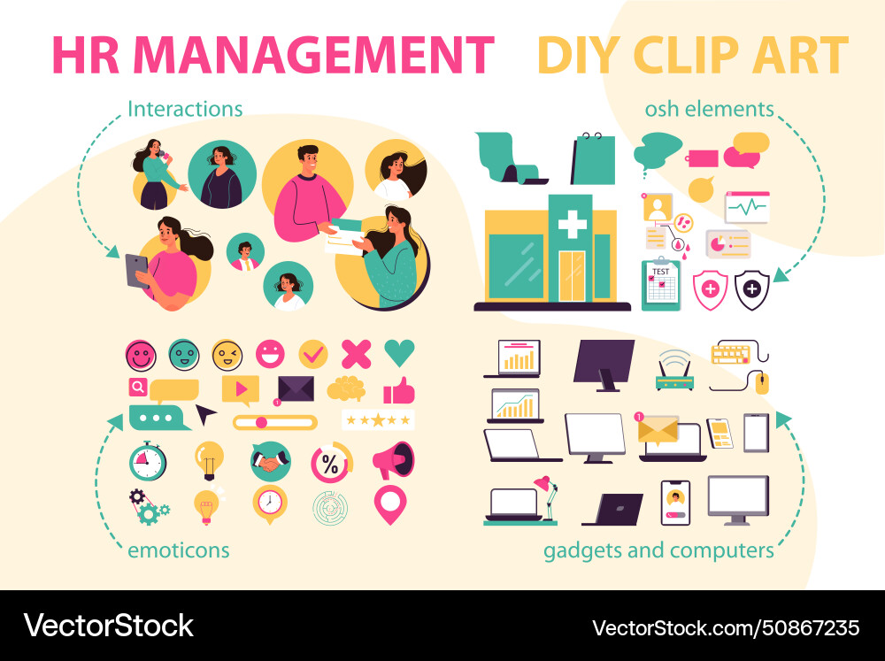 Hr management set Royalty Free Vector Image - VectorStock