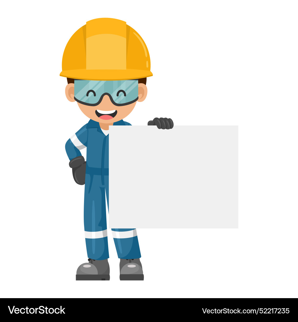 Industrial mechanic worker with his personal Vector Image
