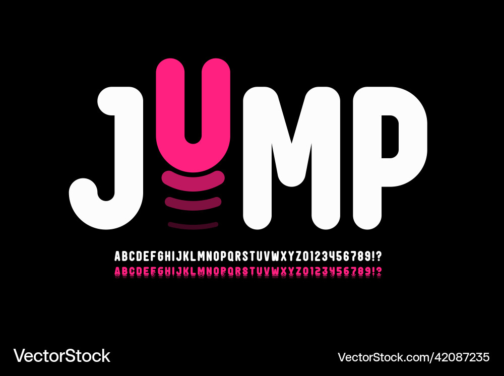 Jumping Font - Alphabet Style Royalty Free Vector Image