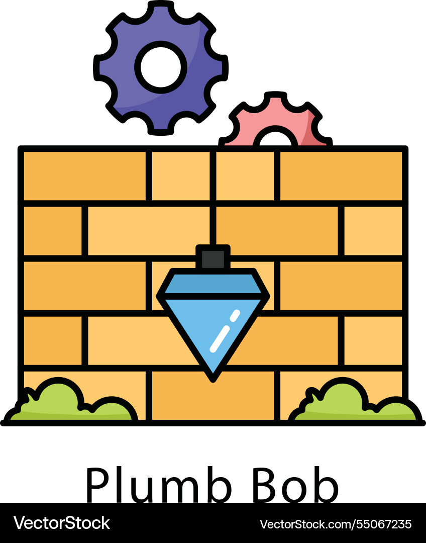 Plumb bob filled outline Royalty Free Vector Image