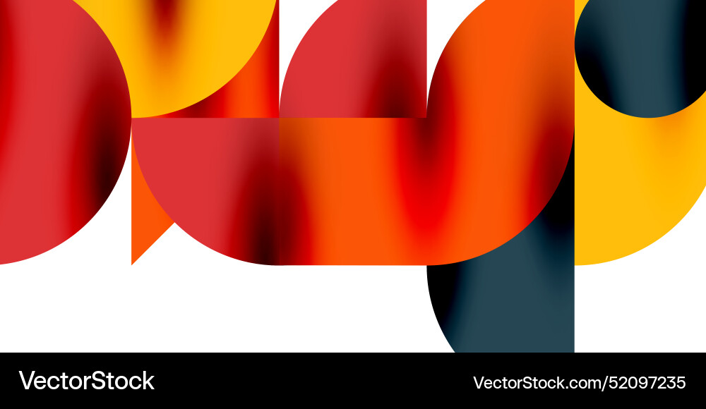 Tech minimal circular shapes geometric art Vector Image