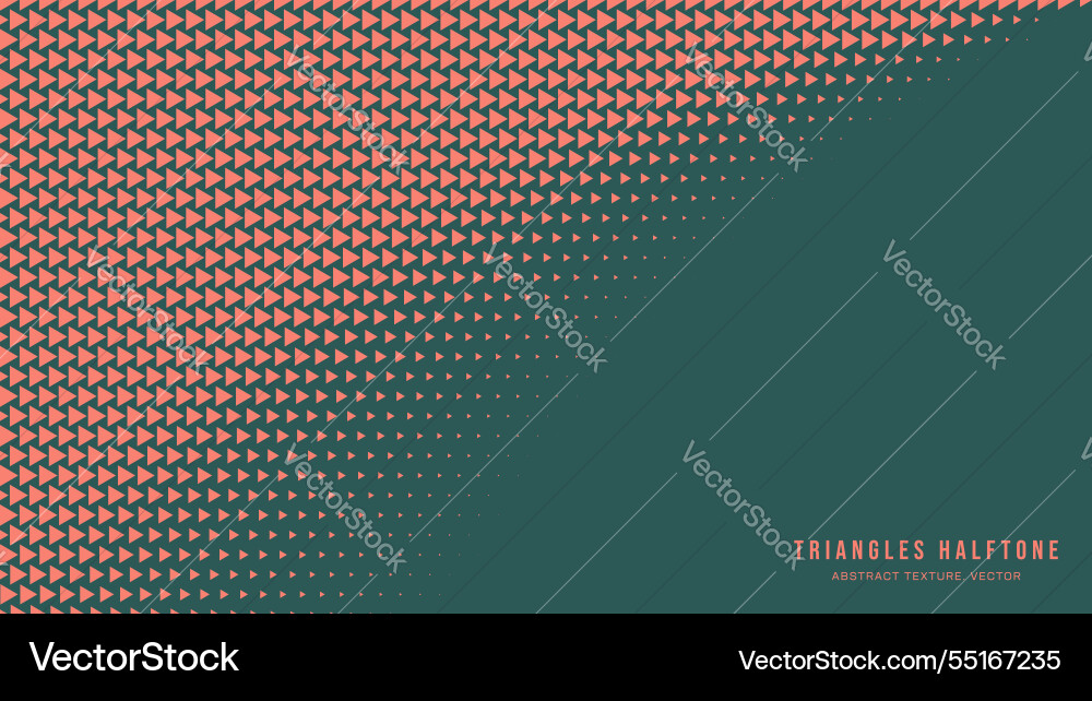 Triangles halftone pattern radial border orange Vector Image