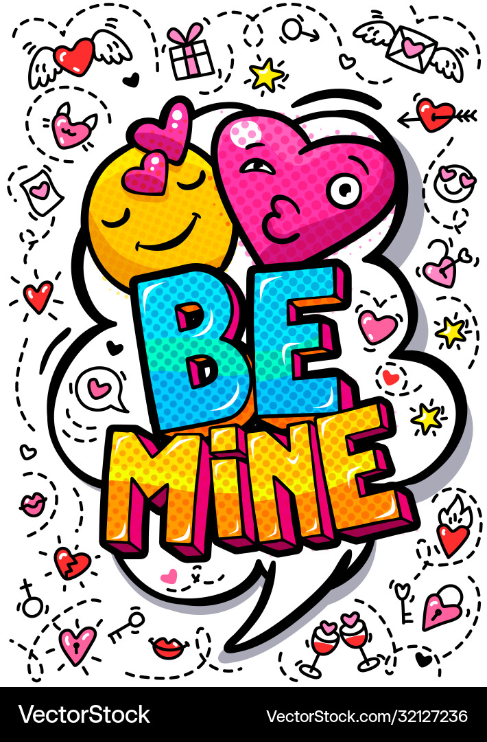 Be mine word bubble Royalty Free Vector Image - VectorStock