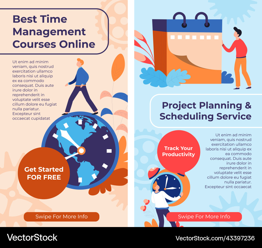 Best time management courses online planning Vector Image