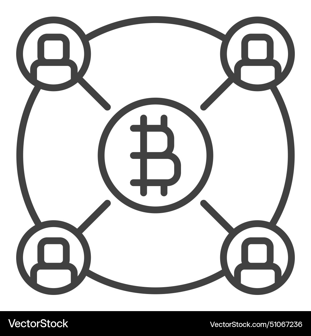 Bitcoin trading cryptocurrency outline icon Vector Image