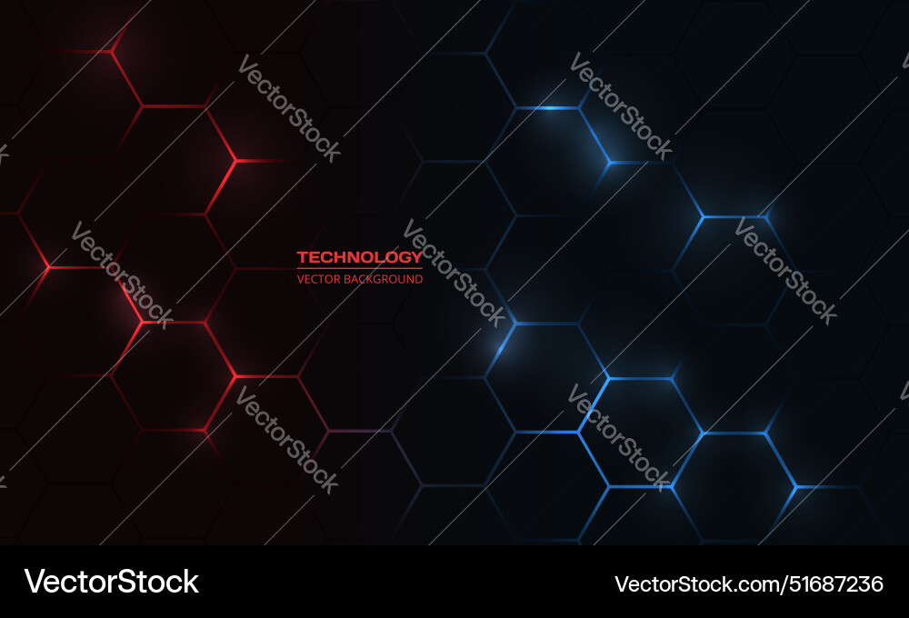 Dark hexagon abstract technology background Vector Image