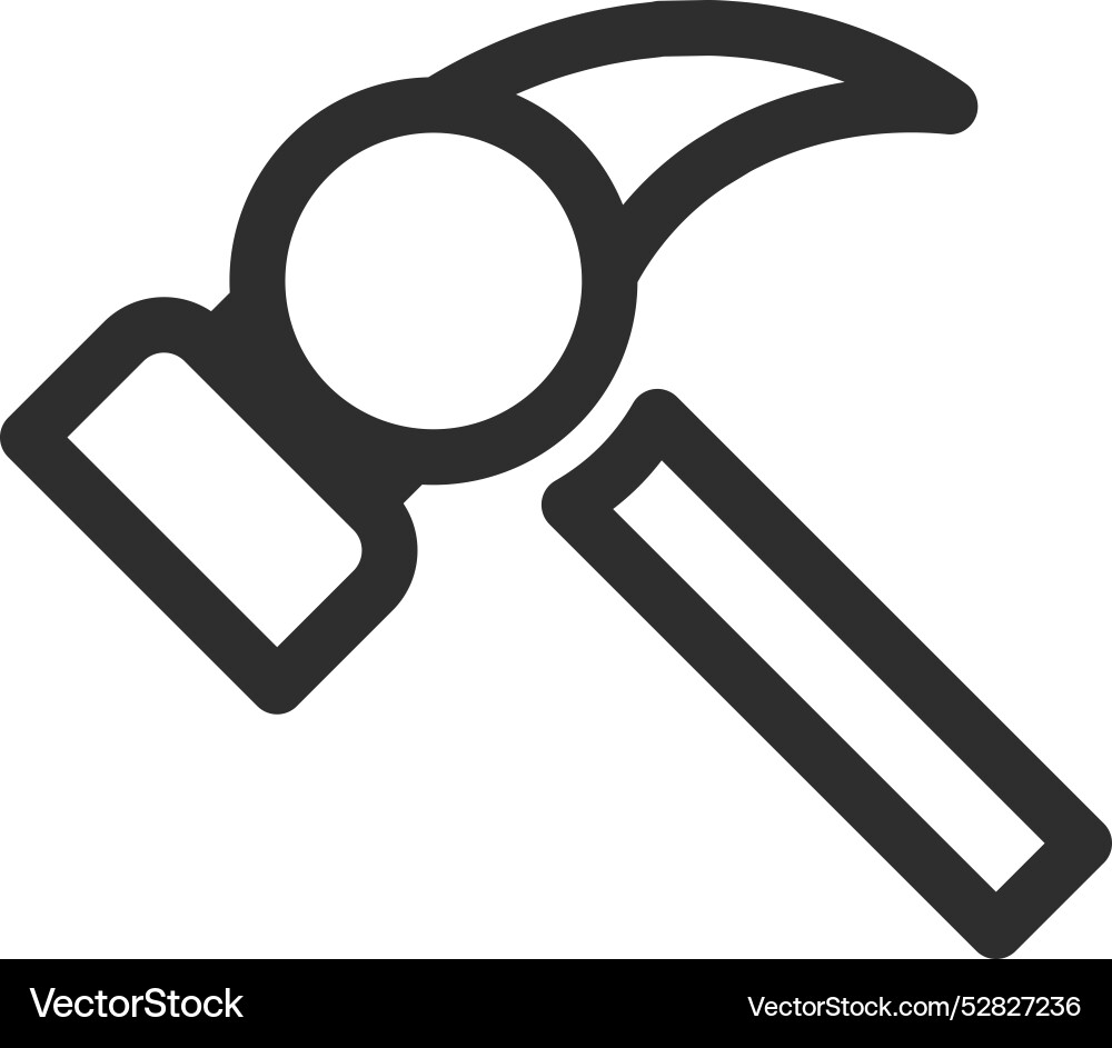 Hammer line icon construction tool workshop Vector Image