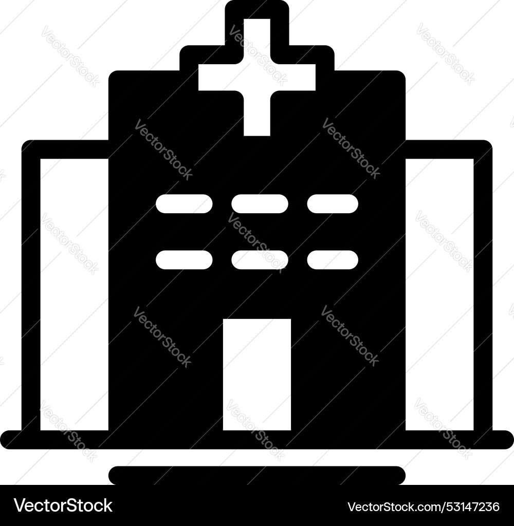 Icon building hospital symbols editable file Vector Image