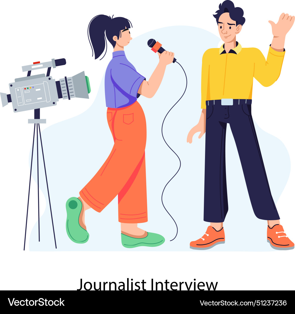 Journalist interview Royalty Free Vector Image