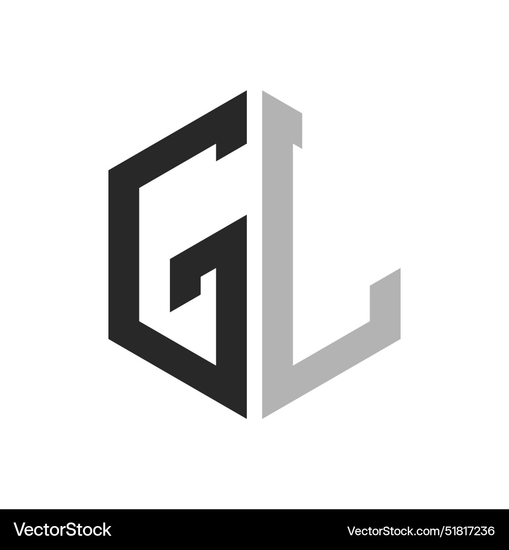Modern unique hexagon letter gl logo design Vector Image