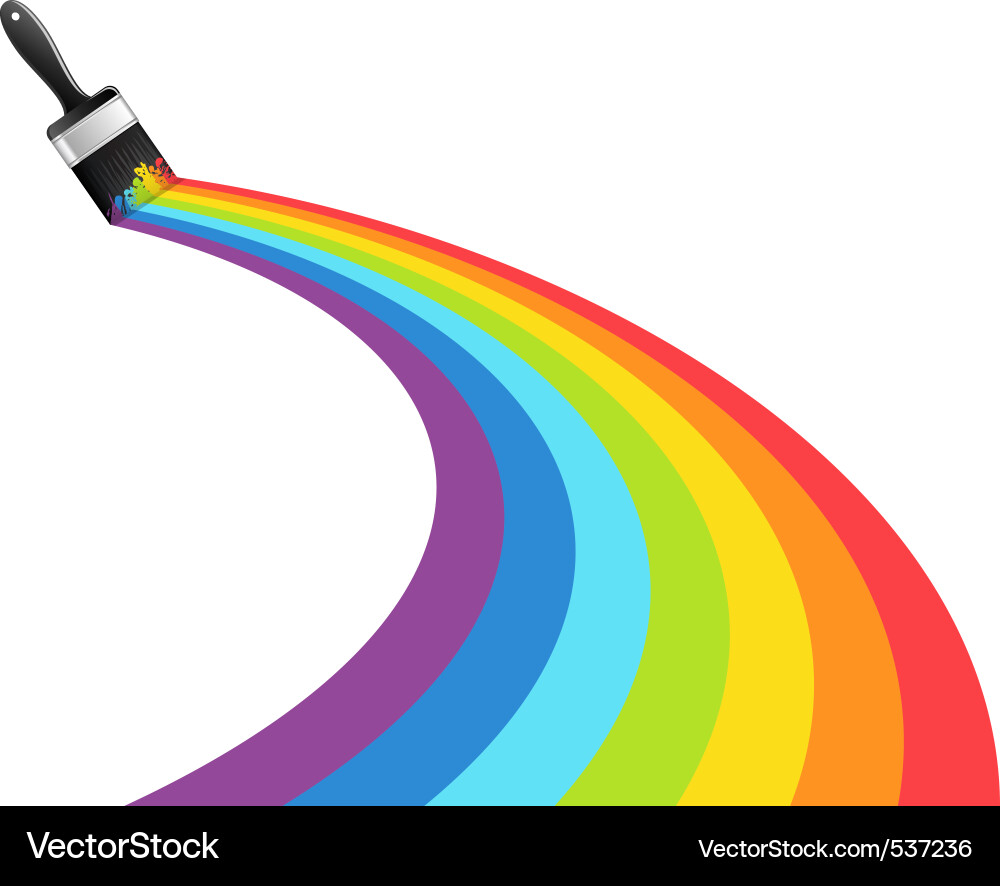 Rainbow brush Royalty Free Vector Image - VectorStock