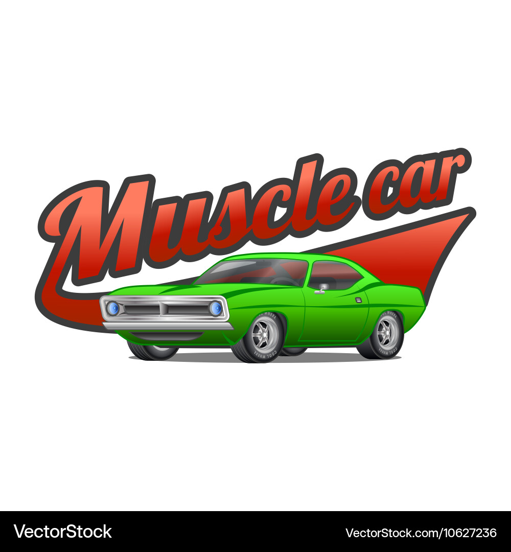 Retro Muscle Car Poster Royalty Free Vector Image