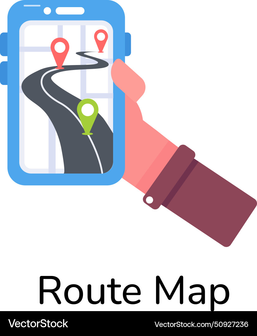 Route map Royalty Free Vector Image - VectorStock