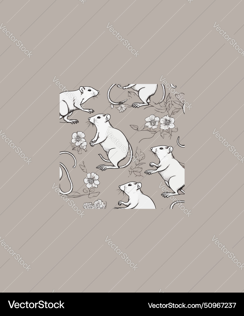 A pattern with mouse and the letter e Royalty Free Vector