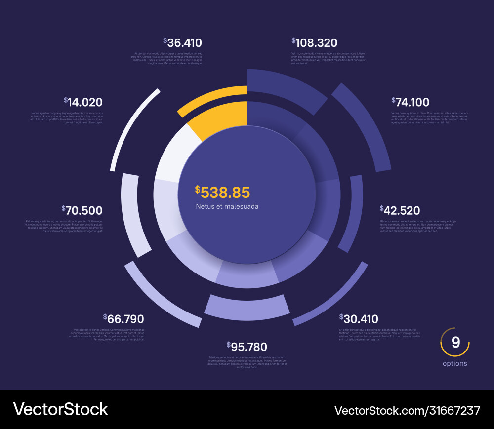 Circle chart design modern template Royalty Free Vector