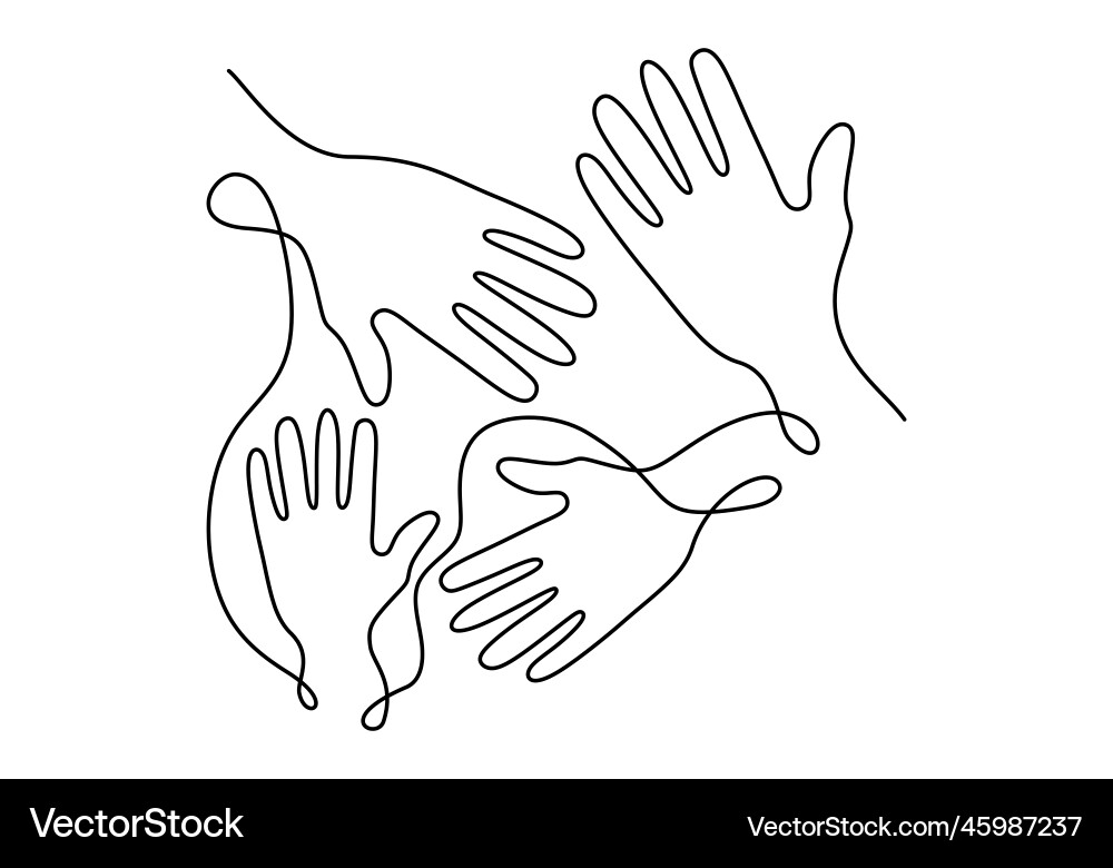 Continuous one line drawing of abstract opened Vector Image