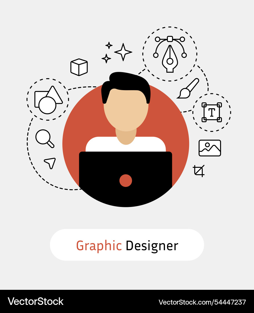 Graphic designer workspace Royalty Free Vector Image