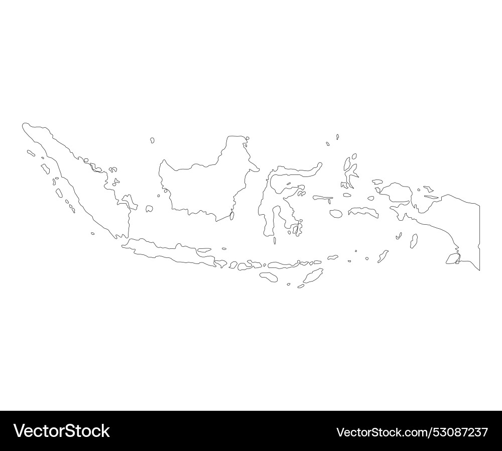 Indonesia detailed map shape flat web graphic Vector Image