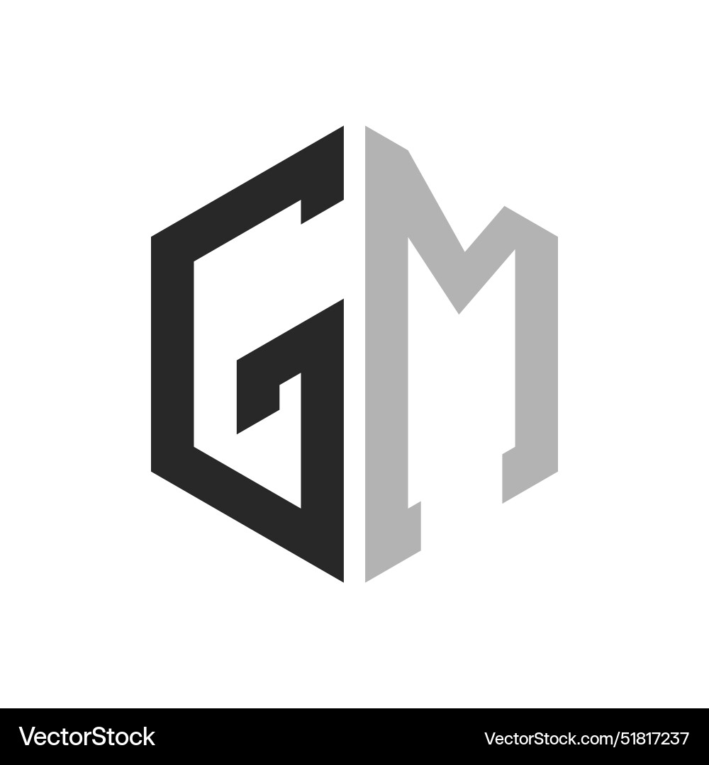 Modern unique hexagon letter gm logo design Vector Image