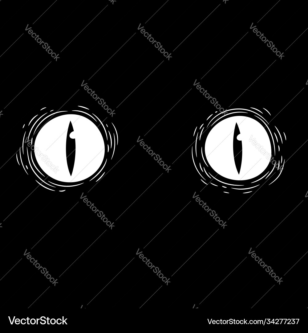 Monster eyes on black background Royalty Free Vector Image