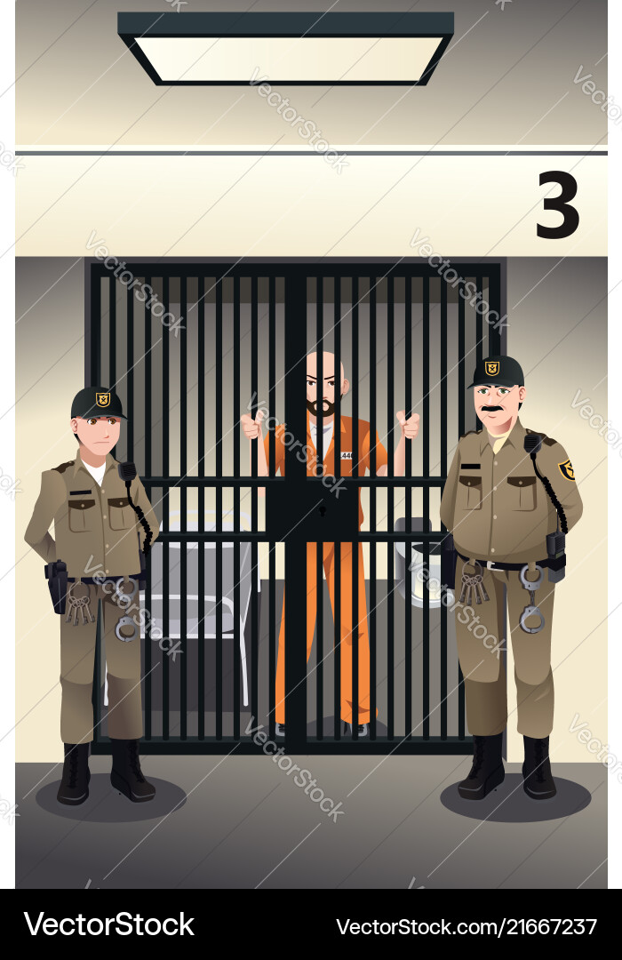 Prisoner in the jail Royalty Free Vector Image