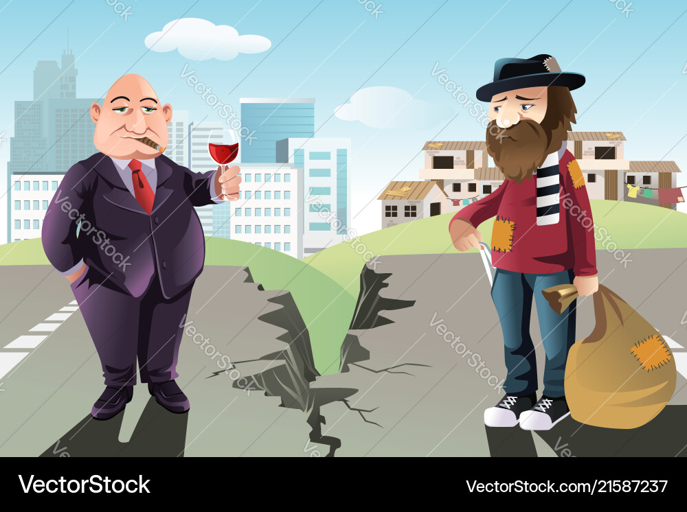 Rich and poor concept Royalty Free Vector Image